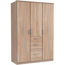 Kleiderschrank wimex "Click" Schränke Gr. B/H/T: 135 cm x 199 cm x 58 cm, 3 St., braun (struktureichefarben hell) Drehtürenschrank Kleiderschrank Schränke ohne Spiegel