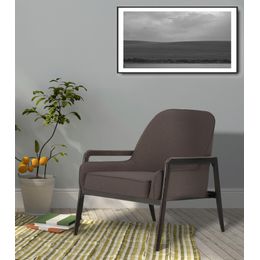 Sessel Andas "Braga" Gr. Struktur fein, Gestell in Eichenholz dunkel, B/H/T: 72,5 cm x 84 cm x 78 cm, braun Einzelsessel Lounge-Sessel Sessel wahlweise mit Gestell aus Eiche in dunkel oder Buchenholz hell