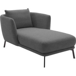 Schöner Wohnen Kollektion Chaiselongue "Pearl - 5 Jahre Hersteller-Garantie, auch in Bouclé", grau (stone), B:101cm H:71cm T:161cm, 16% Baumwolle, 79% Polyester, 5% Polyacryl, SCHÖNER WOHNEN-KOLLEKTION, Sofas, Maße (B/H/T): 101/71/161 cm, Füße aus Metall