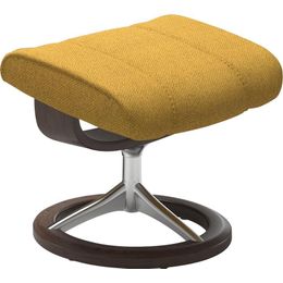 Fußhocker stressless "Consul" Hocker Gr. B/H/T: 54 cm x 41 cm x 39 cm, ROHLEDER Stoff Q2 FARON, Signature Base Wenge, gelb (yellow q2 faron) mit Signature Base, Gestell Wenge