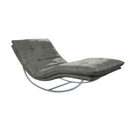 Relaxliege W.Schillig "daily dreams", grau (grau s37), B:95cm H:85cm T:169cm, Stoff S37 (100% Polyester), Sofas, in Waffelkissen-Optik, Schaukelgestell silber matt, in 2 Breiten