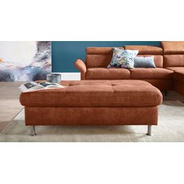 Hocker exxpo - SOFA FASHION "Maretto" Gr. B/H/T: 136 cm x 46 cm x 70 cm, Lu x us-Microfaser, Hocker, braun (cognac) Polsterhocker