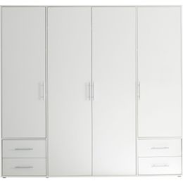 Kleiderschrank Schlafkontor "Valencia" Schränke Gr. B/H/T: 206 cm x 195 cm x 60 cm, 4 St., weiß (weiß, weiß)