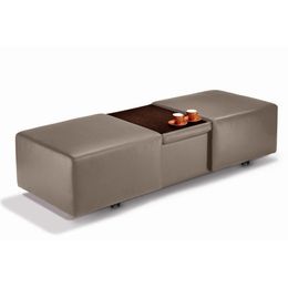 Hocker W.Schillig "taboo" Gr. B/H/T: 130 cm x 41 cm x 64 cm, Longlife Xtra-Leder Z59, braun (stone z59) ausziehbar, inklusive Zwischenablage