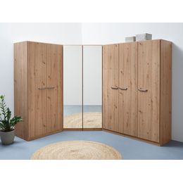 Schrank-Set Rauch "Vandor" Kastenmöbel-Sets Gr. B/H/T: 208 cm x 197 cm x 253 cm, braun (eiche artisan) Schrankset inklusive 6 Wäscheboxen und 1 Stoff-Organizer mit Fächern