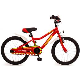 Kinderfahrrad Bachtenkirch "Feuerwehr" Fahrräder Gr. 23,5 cm, 18 Zoll (45,72 cm), rot (weiß, neongelb, rot) Kinder