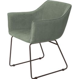 Schalenstuhl Tom Tailor HOME "T-VELVET ARMCHAIR" Stühle Gr. B/H/T: 56 cm x 82 cm x 61 cm, 2 St., Samtstoff STC, Metall, grün (celadon stc 3)