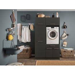 Mehrzweckschrank-Set LAUNDREEZY "LAUNDREEZY LDSK7" Kastenmöbel-Sets Gr. B/H/T: 117,5cm x 200cm x 67,5cm, grau (anthrazit) Breite 117,5 cm