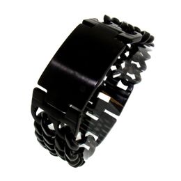 Armband Firetti "Schmuck Geschenk, Armkette ID-Platte, Panzerkette" Armbänder Gr. Edelstahl, schwarz Herren