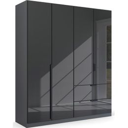 Drehtürenschrank Rauch "Modern by Quadra Spin" Schränke Gr. B/H/T: 181 cm x 210 cm x 54 cm, 4 St., grau (graumetallic, glas basalt)