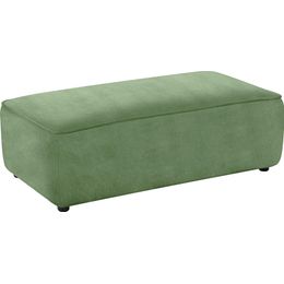 Hocker W.Schillig "around-the-block" Gr. B/H/T: 120cm x 39cm x 60cm, Longlife Xtra-Leder Z69, grün (green z69) mit eleganter Biese