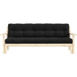 Schlafsofa Karup Design "Unwind", schwarz (charcoal), B:190cm H:14cm T:92cm, Sofas, Schlafsofa, Mit Holzstruktur, inkl. Futonmatratze, Liegefl&auml;che 130x190 cm
