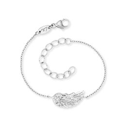 Armband Herzengel "Schmuck Geschenk, Armkette, Flügel, HEB-WING-01, HEB-WING-01-G" Armbänder Gr. Silber 925 (Sterlingsilber), silberfarben Mädchen