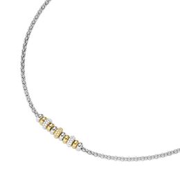 Collier Smart Jewel "Himbeerkette, Rondelle, Zirkonia Steine, Silber 925" Halsketten Gr. 47 cm, Silber 925 (Sterlingsilber), silberfarben (silber, vergoldet bicolor) Damen