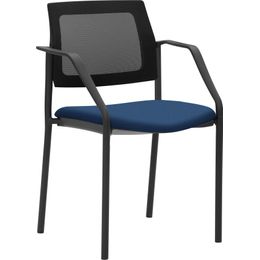 mayer Sitzmöbel Besucherstuhl MAYER SITZMÖBEL "2519", blau (blau, schwarz), B:59cm H:83cm T:56cm, Stühle, stapelbar bis 6 Stück