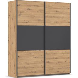 Schwebetürenschrank Rauch "Neo" Schränke Gr. B/H/T: 175 cm x 210 cm x 59 cm, 2 St., grau (eiche artisan, graumetallic) mit großzügigem Stauraum und vielfältigen Farbkombinationen