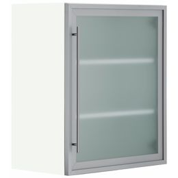 Glashängeschrank Optifit Schränke Gr. B/H/T: 60 cm x 70,4 cm x 35,2 cm, 1 St., grau (alu, weiß) Breite 60 cm