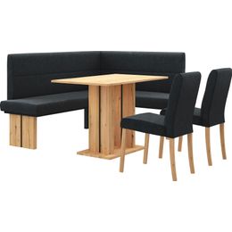 Eckbankgruppe Home Affaire "Emma" Sitzmöbel-Sets Gr. B/H: 185 cm x 90 cm, Microfaser, Langer schenkel links, schwarz (schwarz (romeo 8021))