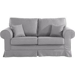 2-Sitzer Home Affaire "Shadmoor", grau, B:188cm H:102cm T:92cm, 100% Polyester, Sofas, Hussenoptik, in uni oder mit Blumendruck