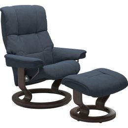 Fußhocker stressless "Mayfair" Hocker Gr. B/H/T: 55cm x 38cm x 39cm, Microfaser DINAMICA, Classic Base Wenge, blau (blue dinamica) mit Classic Base, Gestell Wenge