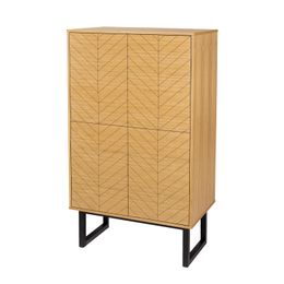 Hochkommode WOODMAN Sideboards Gr. B/H/T: 90 cm x 140 cm x 42 cm, braun (eiche) im skandinavischen Design