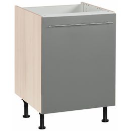 Spülenschrank Optifit "Bern" Schränke Gr. B/H/T: 60 cm x 87 cm x 58,4 cm, 1, grau (basaltgrau, akaziefarben) Spülenschränke 60 cm breit, mit 1 Tür, höhenverstellbaren Füßen, Metallgriff