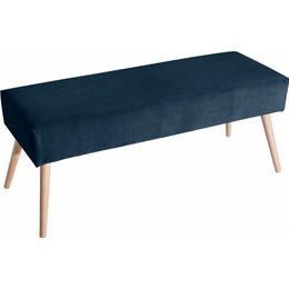 Sitzbank Max Winzer "Sit" Sitzbänke Gr. B/H/T: 114 cm x 48 cm x 40 cm, Samtvelours 20442, blau (petrol) mit hohen konischen Füßen