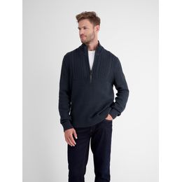 Strickpullover Lerros "Lerros Stricktroyer, Strickmuster-Mix" Gr. S, blau (classic navy) Herren Pullover