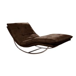 Relaxliege W.Schillig "daily dreams", braun (chocolate s37), B:95cm H:85cm T:169cm, Stoff S37 (100% Polyester), Sofas, in Waffelkissen-Optik, Schaukelgestell Chrom glänzend, in 2 Breiten