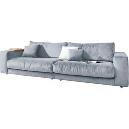 Big-Sofa 3C CANDY "Enisa II", blau (light, blau), B:290cm H:86cm T:127cm, 85% Polyester, 15% Viskose, Sofas, Big-Sofa, incl. 1 Flatterkissen, Wahlweise mit Flecken-Schutz-Bezug Easy care