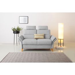 2-Sitzer Home Affaire "Westerland", silber, B:166cm H:90cm T:89cm, 100% Polyester, Sofas, Federkern-Polsterung. wahlweise mit Armlehnfunktion