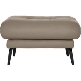 Hocker W.Schillig "softy", braun (stone z59), B:74cm H:43cm T:61cm, Chenille-Flachgewebe R66 (85% Polyester, 15% Nylon), Velourgewebe V41 (100% Polyester), Longlife Xtra-Leder Z59: Glattleder mit modischer Prägung. Hautstärke 0, 9 - 1, 1 mm, Hocker, mit dekorativer Heftung im Sitz, Füße schwarz pulverbeschichtet