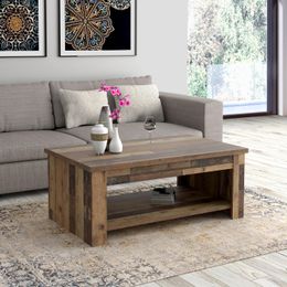 Couchtisch FORTE Tische Gr. B/H/T: 110cm x 45,7cm x 65cm, beige (old wood vintage) mit Funktion, Breite 110 cm