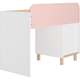 Schreibtisch GAMI "Romy" Tische Gr. B/H/T: 106,6 cm x 85 cm x 49,5 cm, weiß (weiß, eiche, weiß, eiche hell) Elegantes Design für eine sanfte und feminine Atmosphäre.