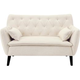 2-Sitzer "Janna", beige (creme), B:132cm H:82cm T:80cm, ATLANTIC HOME COLLECTION, Sofas, inklusive 2 Zierkissen