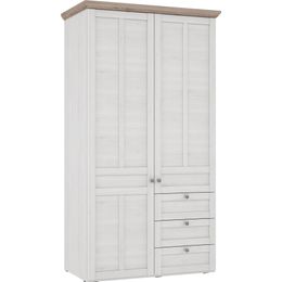 Kleiderschrank FORTE "Iloppa" Schränke Gr. B/H/T: 105,3 cm x 192,6 cm x 57,3 cm, 2 St., braun (schnee eiche, nelson eiche) Kleiderschrank Drehtürenschrank im Landhausstil