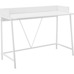 Schreibtisch Inosign "Jullian" Tische Gr. B/H/T: 117cm x 87cm x 48cm, weiß weißes Gestell aus Metall, Breite 120 cm