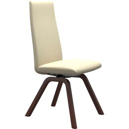 Polsterstuhl stressless "Laurel", beige (vanilla paloma, walnuss), B:49cm H:105cm T:60cm, Leder PALOMA: PALOMA ist ein durchgefärbtes Semianilin-Möbelleder mit natürlicher Narbung., Stühle, High Back, Größe M, mit schräggestellten Beinen in Walnuss