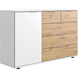 Kombikommode wimex "Gibraltar" Sideboards Gr. B/H/T: 130 cm x 83 cm x 41 cm, 5 St., weiß (weiß, artisan, eiche, nachbildung)