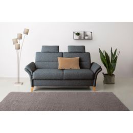 3-Sitzer Home Affaire "Westerland", blau (blau, grau), B:186cm H:90cm T:89cm, 100% Polyester, Sofas, Federkern-Polsterung. wahlweise mit Armlehnfunktion