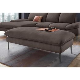 Hocker W.Schillig "enjoy&MORE", braun (braun r66), B:151cm H:45cm T:71cm, Chenille-Flachgewebe R66 (85% Polyester, 15% Nylon), Longlife Xtra-Leder Z59: Glattleder mit modischer Prägung. Hautstärke 0, 9 - 1, 1 mm, Stoff S37 (100% Polyester), Hocker, Füße schwarz pulverbeschichtet, Breite 151 cm