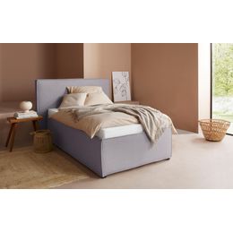 Polsterbett "Isaline", grau (taupe), B:133cm L:213cm, 100% Polyester, LeGer Home by Lena Gercke, Betten, Polsterbett ohne Bettkasten Polsterbett, wahlweise ohne Matratze oder mit 3 Matratzenarten, Kopfteilhöhe 107 cm