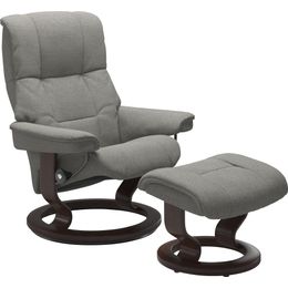 Fußhocker stressless "Mayfair" Hocker Gr. B/H/T: 55cm x 38cm x 39cm, ROHLEDER Stoff Q2 FARON, Classic Base Braun, grau (grey q2 faron) mit Classic Base, Gestell Braun