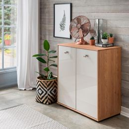 Hochkommode Wiemann "Kiruna" Sideboards Gr. B/H/T: 80 cm x 86 cm x 43 cm, braun (eiche teilmassiv, champagnerglas) vormontiert