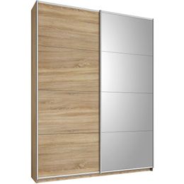 Schwebetürenschrank Rauch "Gandra" Schränke Gr. B/H/T: 136 cm x 210 cm x 62 cm, 2 St., beige (struktureichefarben hell uni)