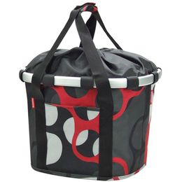 Fahrradkorb Klickfix "Vorderradkorb Bike Basket" Taschen Gr. B/H/T: 35cm x 28cm x 26cm, rot (grau/rot/weiß)