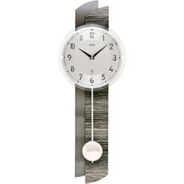 Funk-Pendelwanduhr AMS "F5323" Wanduhren Gr. B/H/L: 23 cm x 9 cm x 65 cm, grau (anthrazit)