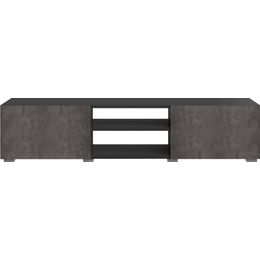 TV-Board TemaHome "Podium TV" Sideboards Gr. B/H/T: 140 cm x 31 cm x 42 cm, schwarz (schwarz, betonfarbig)