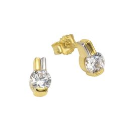 Paar Ohrstecker Vivance "333/- Gelbgold Zirkonia" Ohrringe Gr. ONE-SIZE, Gold, gelb (gelb, weiß) Damen