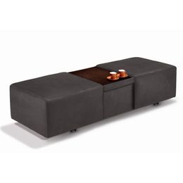 Hocker W.Schillig "taboo" Gr. B/H/T: 130 cm x 41 cm x 64 cm, Stoff S37, braun (mocca s37) ausziehbar, inklusive Zwischenablage